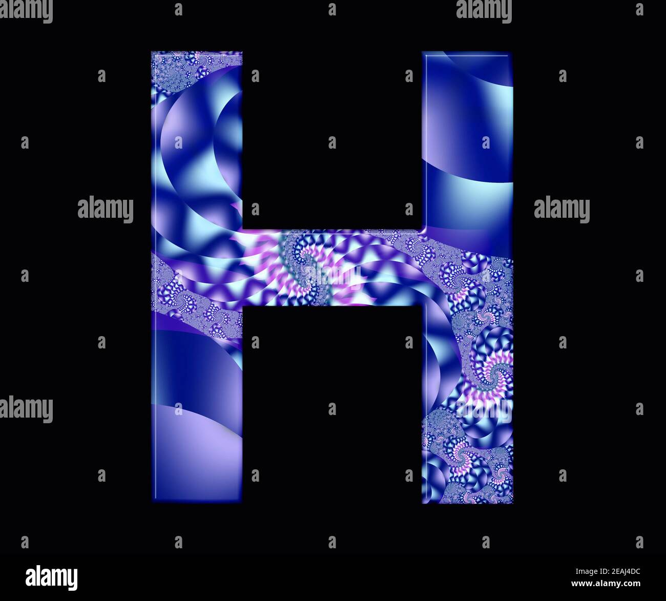 3D render of alphabet letter with colorful fractal and glossy effect ...