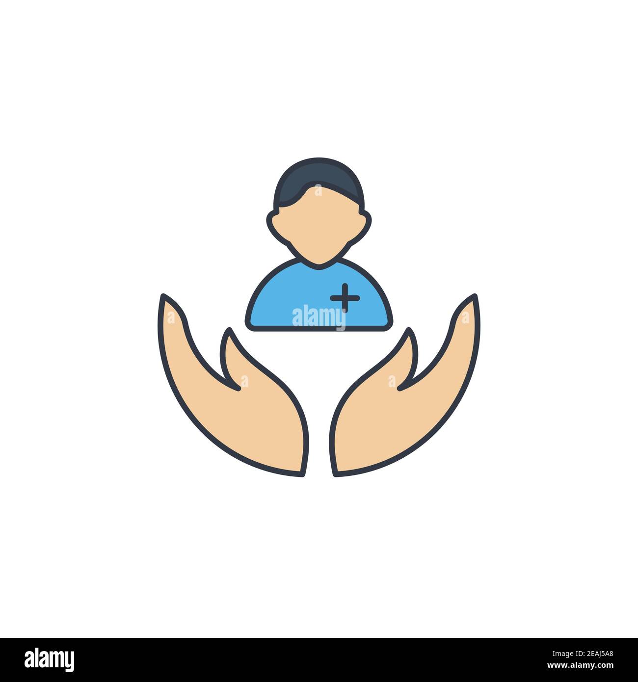 Patient icon, color, line, outline vector sign, linear style pictogram ...