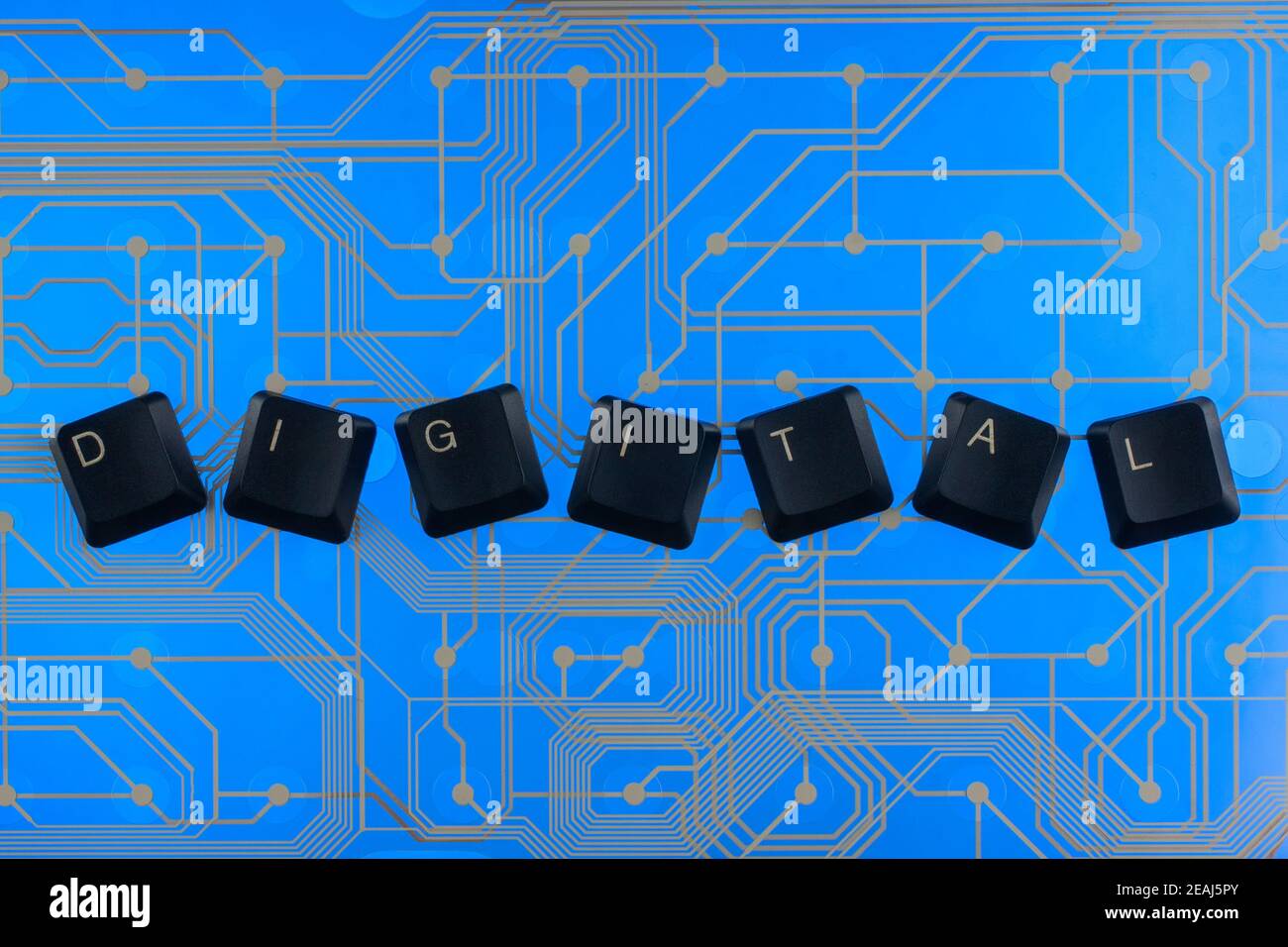 Keyboard keys laid out the word digital Stock Photo - Alamy