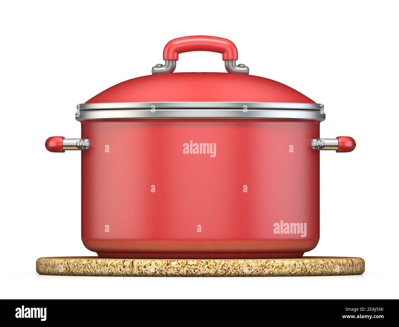 Red cooking pot 3D Stock Photo - Alamy
