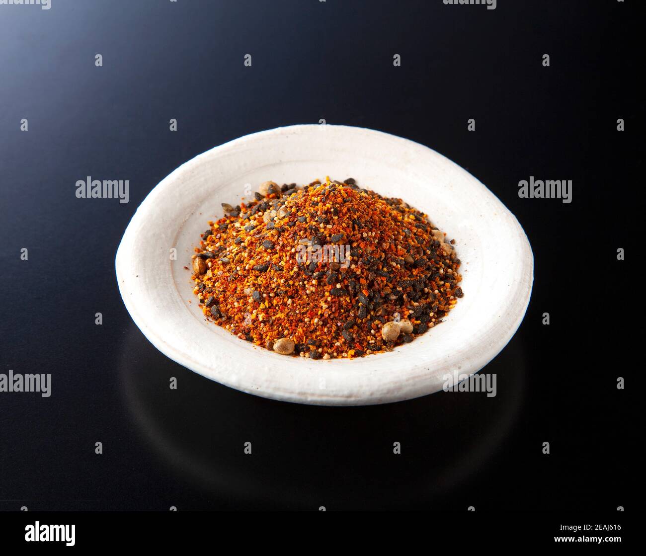 Shichimi pepper.Blend of seven spices Stock Photo - Alamy