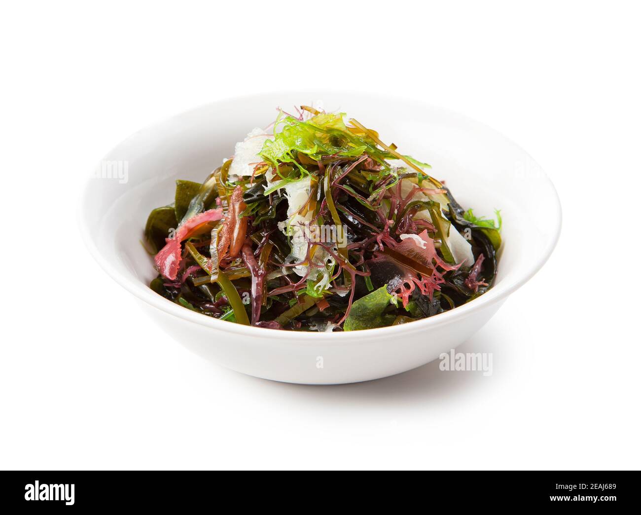 seaweed salad in bowl on white background , Japanese food Stock Photo ...