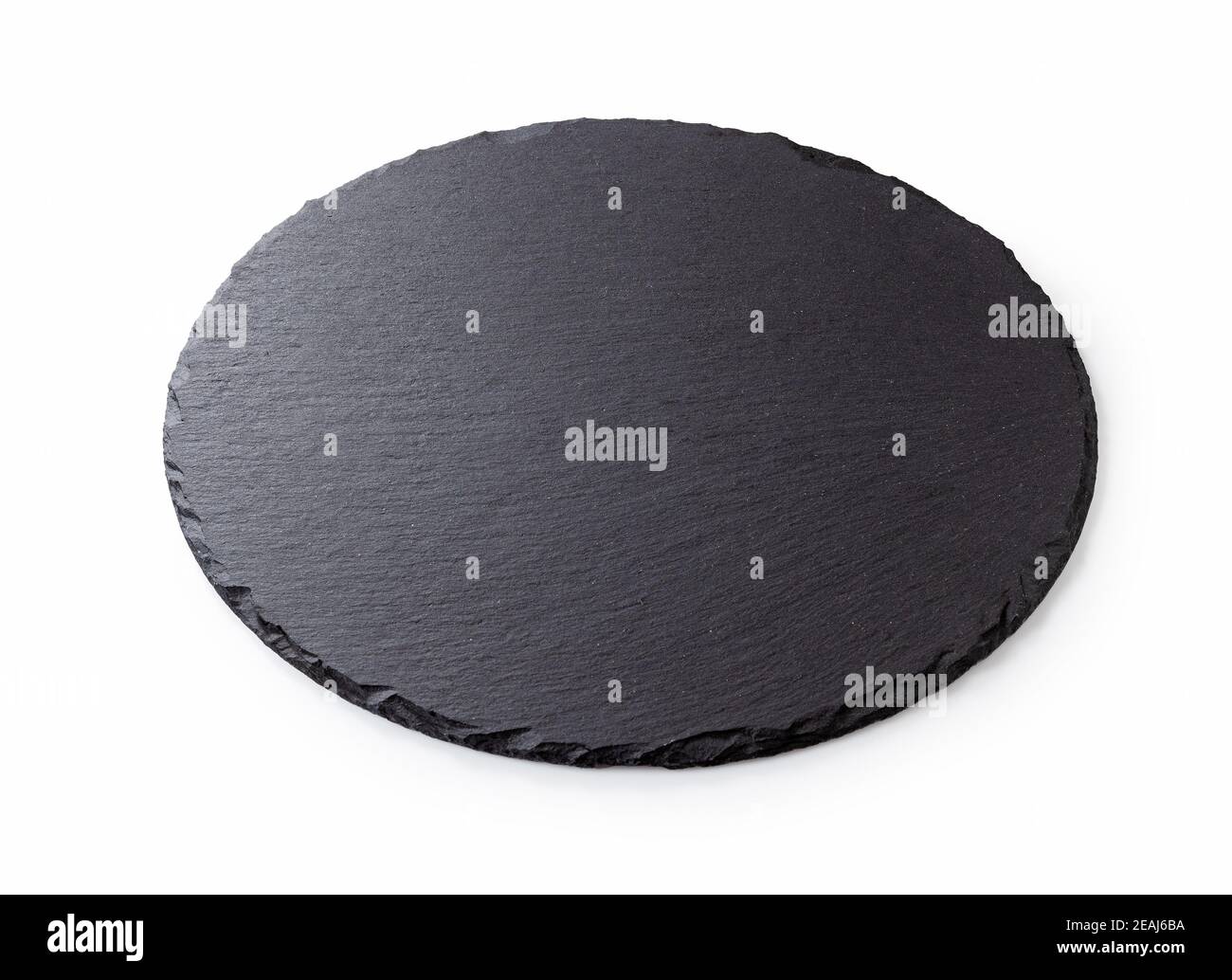 Black round stone plate with white background Stock Photo - Alamy