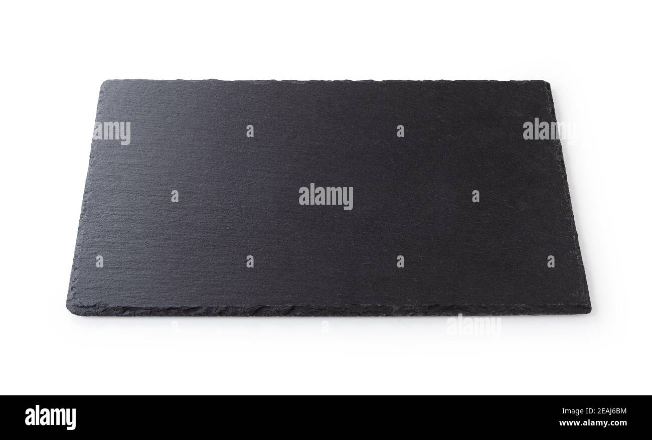 a rectangular piece of slate stone on a white background Stock Photo ...
