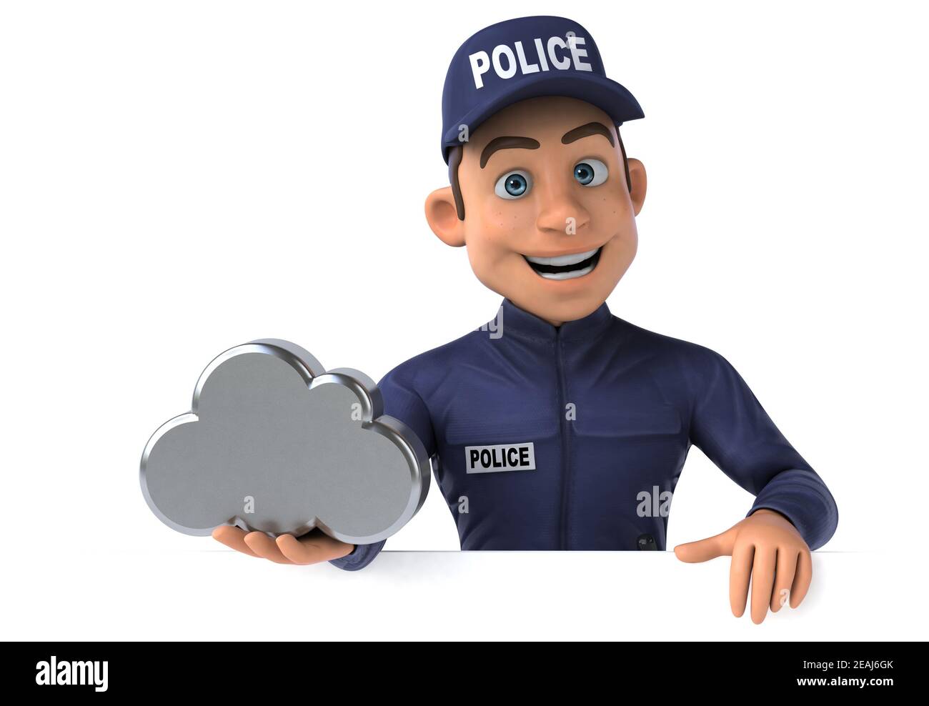 Fun 3D illustration of a cartoon Police Officer Stock Photo - Alamy