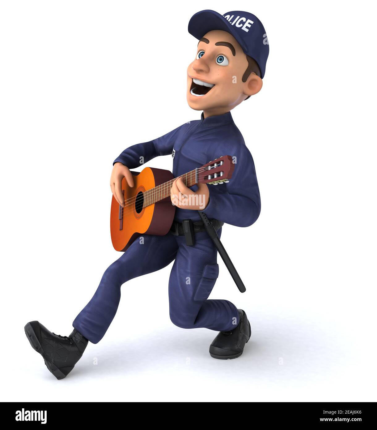 Fun 3D illustration of a cartoon Police Officer Stock Photo - Alamy