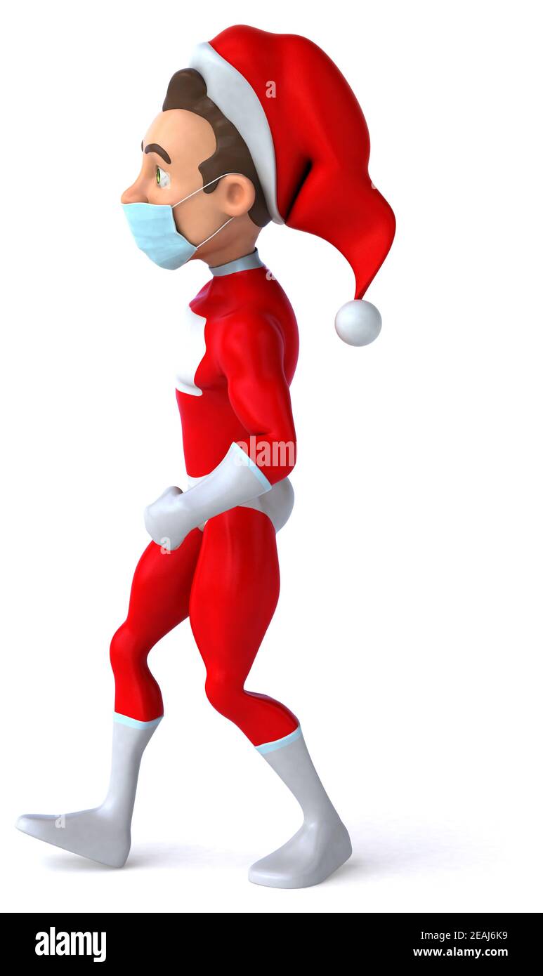 Fun super Santa Claus with a mask Stock Photo - Alamy