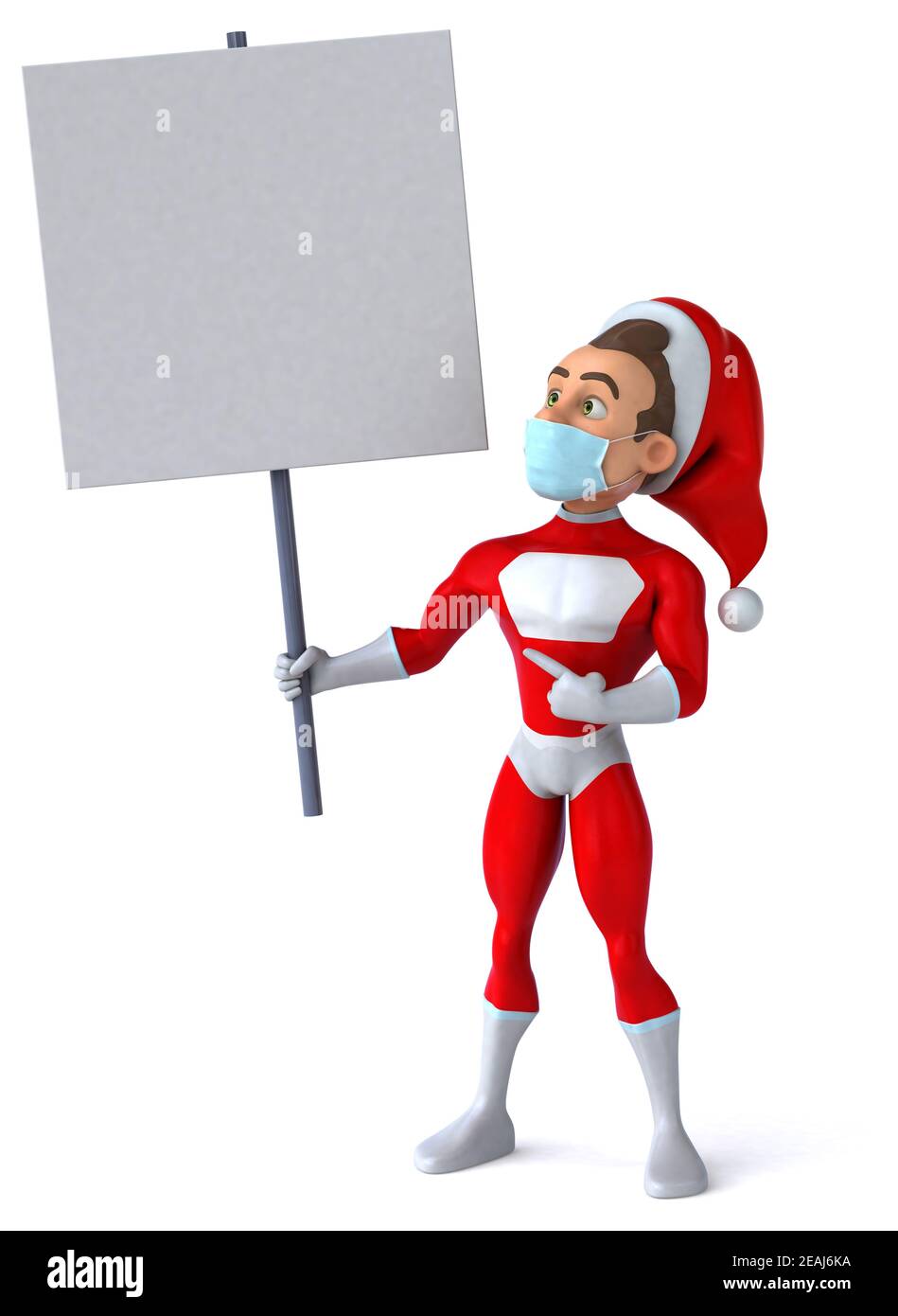 Fun super Santa Claus with a mask Stock Photo - Alamy