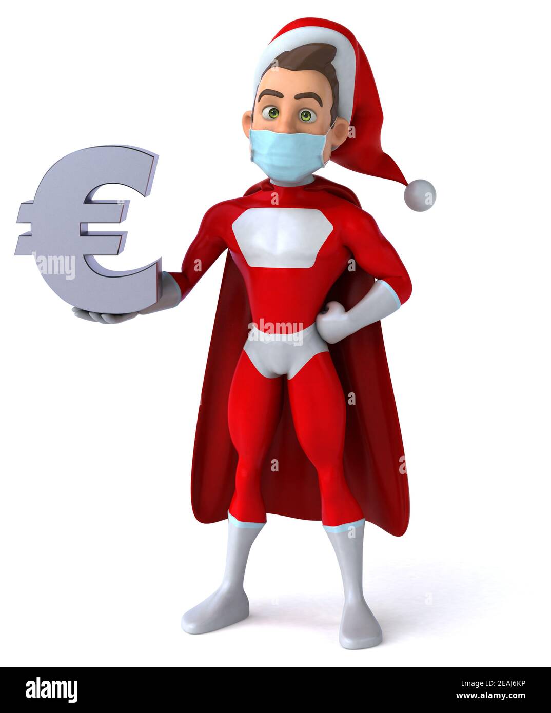Fun super Santa Claus with a mask Stock Photo - Alamy