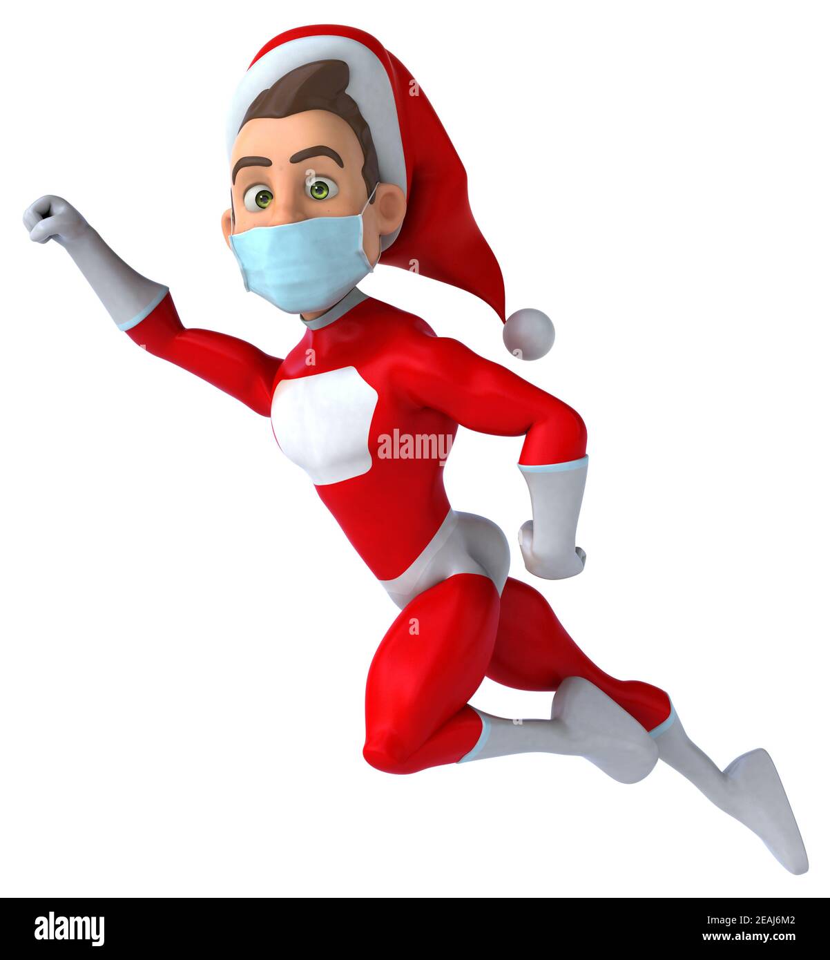 Fun super Santa Claus with a mask Stock Photo - Alamy