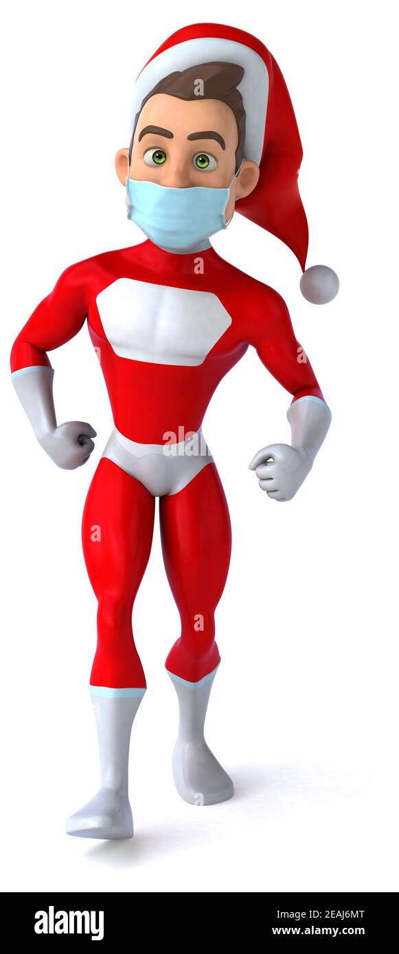 Fun super Santa Claus with a mask Stock Photo - Alamy