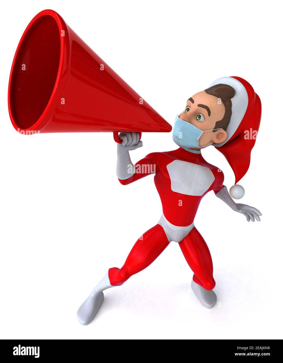 Fun super Santa Claus with a mask Stock Photo - Alamy