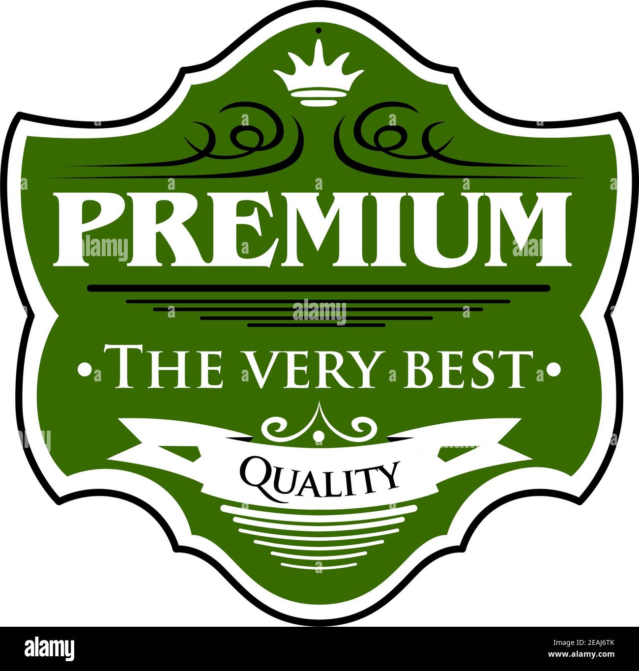 Premium - The Very Best - label with the text enclosed in an ornate ...