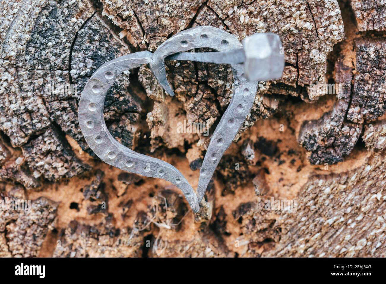 forged heart and nail love concept Stock Photo - Alamy