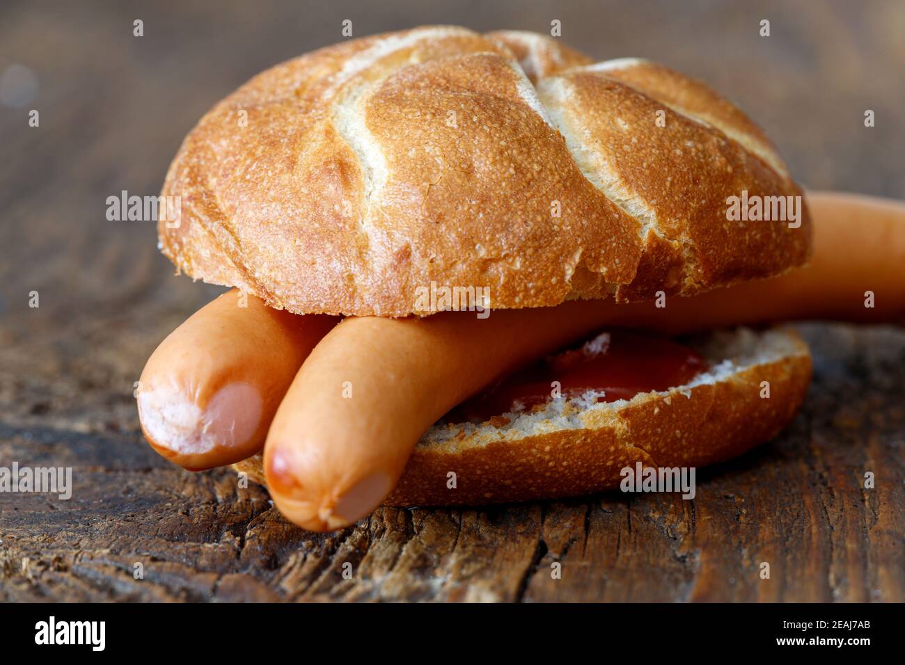 Frankfurter hot dog ketchup hi-res stock photography and images - Alamy