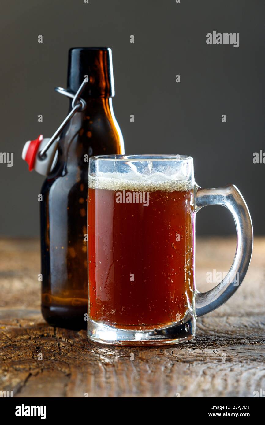 home made dark beer Stock Photo - Alamy