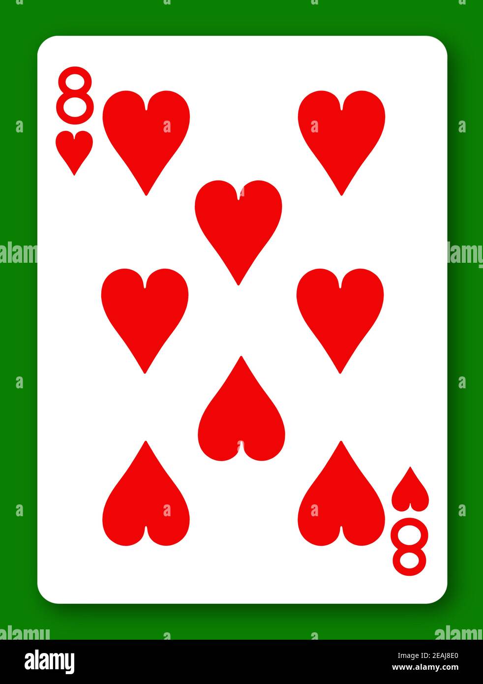 8 Eight of Hearts playing card with clipping path to remove background ...
