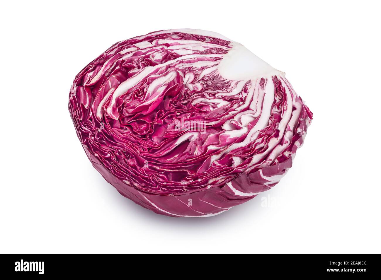 Fresh red radicchio salad half isolated on white background with ...