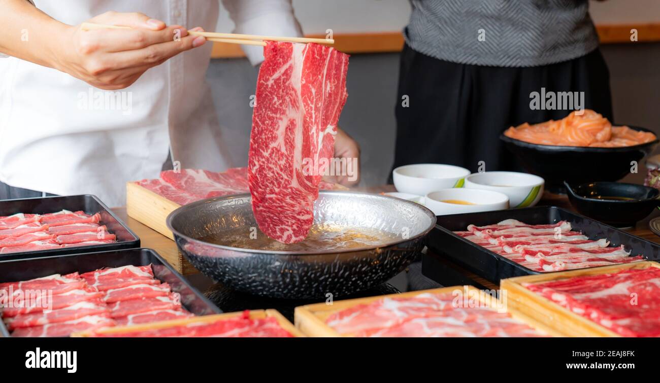 Shabu Shabu cooking Stock Photo - Alamy