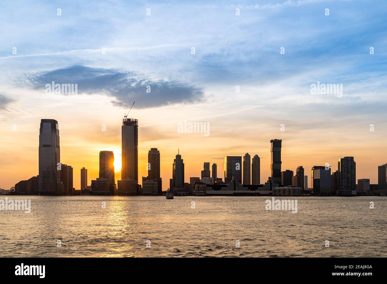 New Jersey Skyline sunset Stock Photo - Alamy