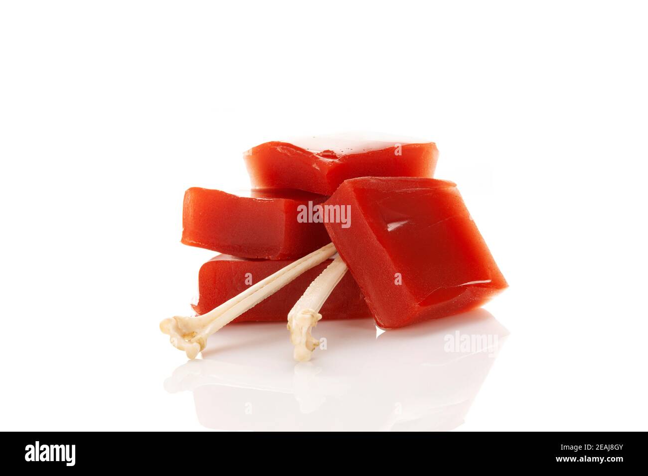 Gelatin jelly isolated on white background Stock Photo - Alamy