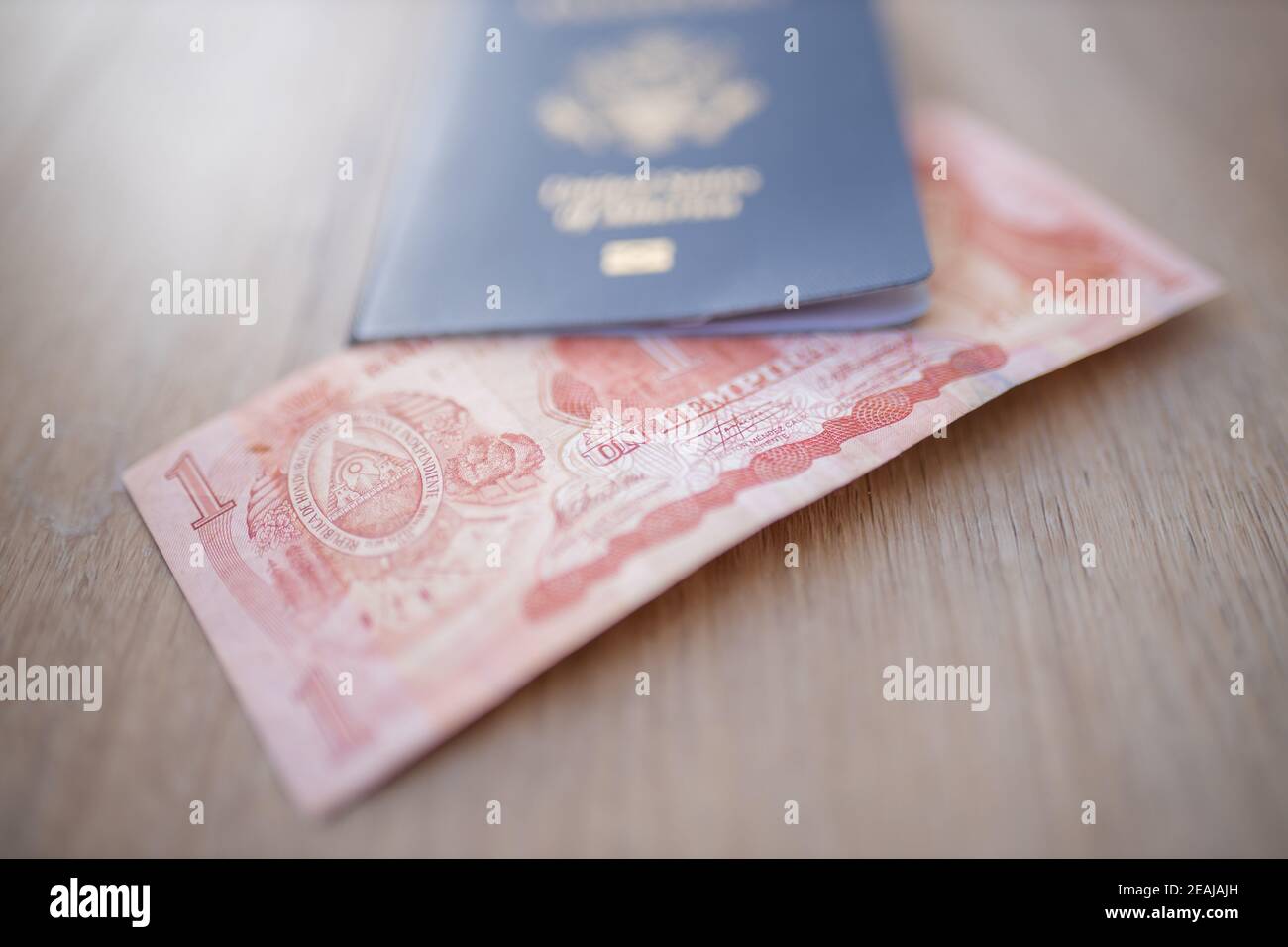 United States of America Passport with a One Honduran Lempira Bill ...
