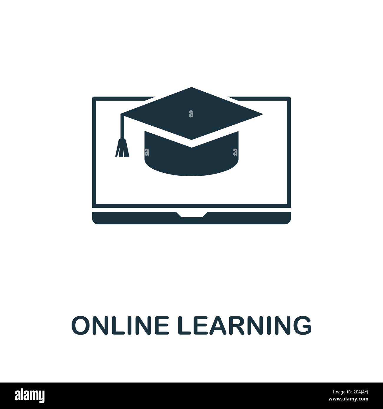 Online Learning Icon Simple Element From New Normality Collection Filled Monochrome Online