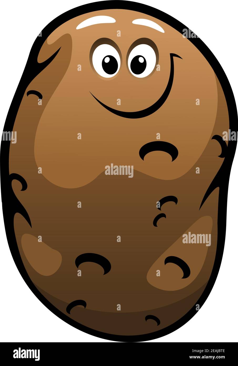 Smiling cartoon farm fresh potato vegetable for a healthy vegetarian ...