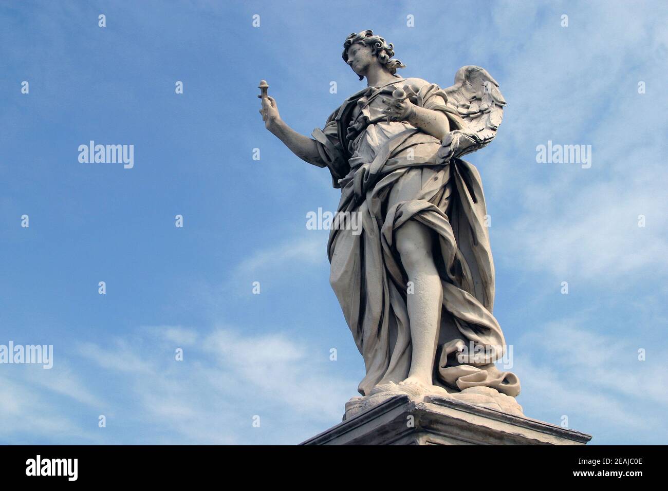 Bernini's angel along the Holy Angel bridge near the Hadrian Mausoleum ...