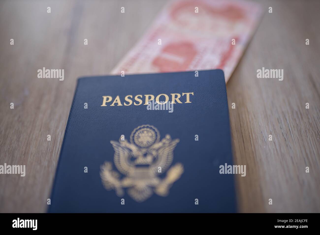 United States of America Passport with a One Honduran Lempira Bill ...