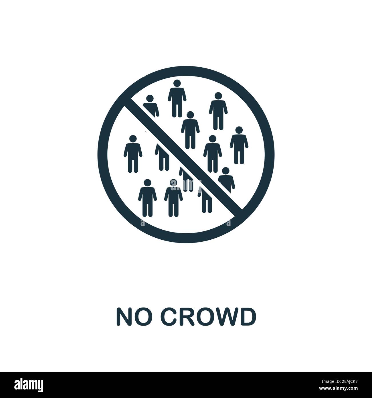 No Crowd icon. Simple element from new normality collection. Filled ...