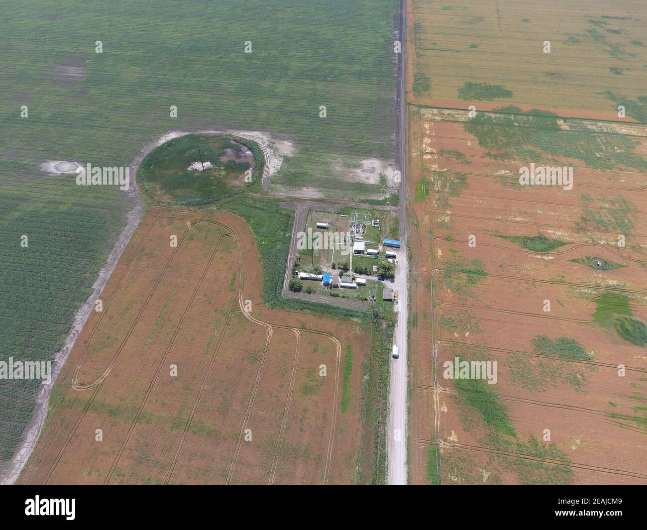 Equipment for the drying gas and condensate collection. Top view Stock ...