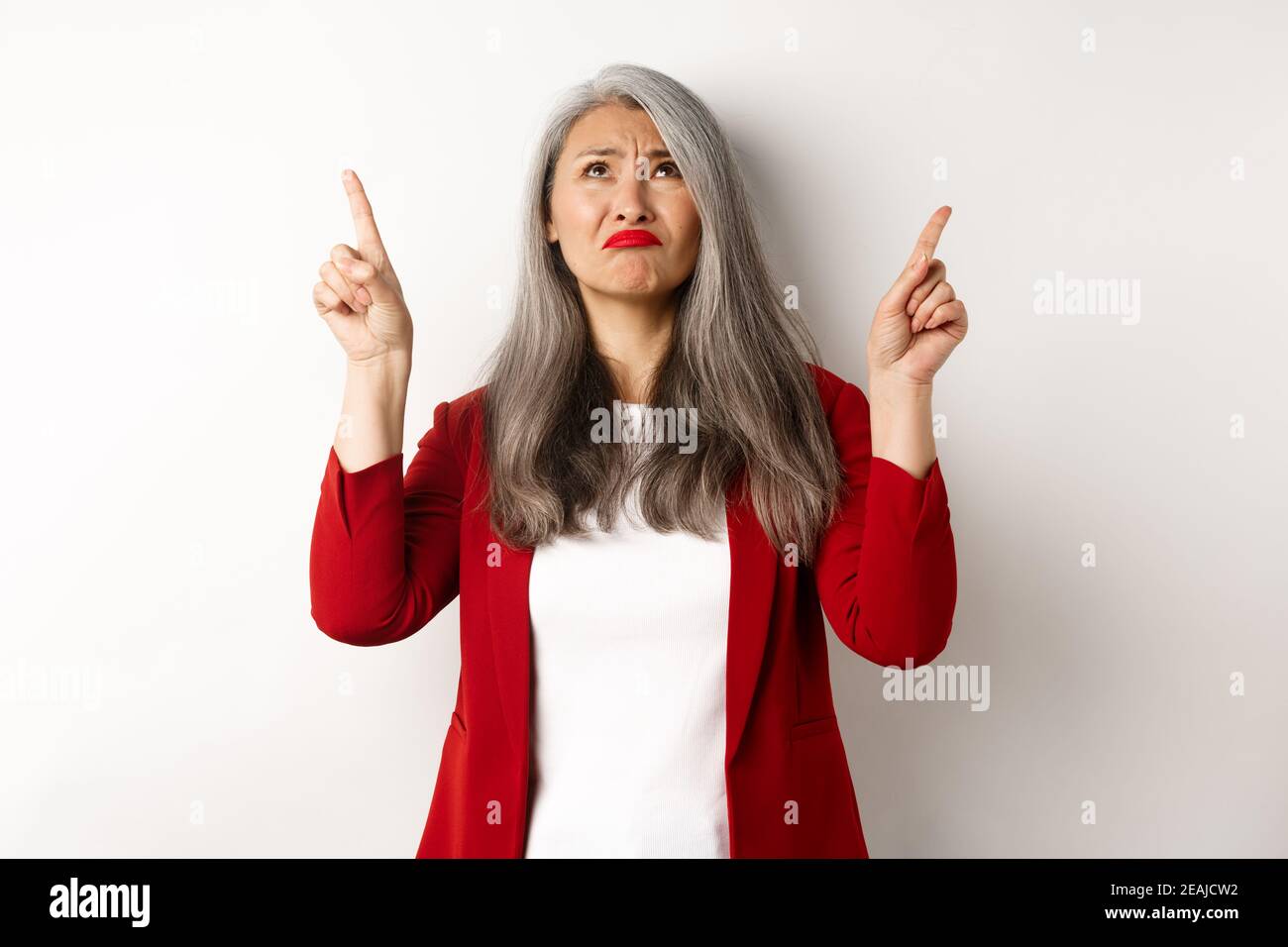 Portrait disappointed old woman showing hi-res stock photography and ...