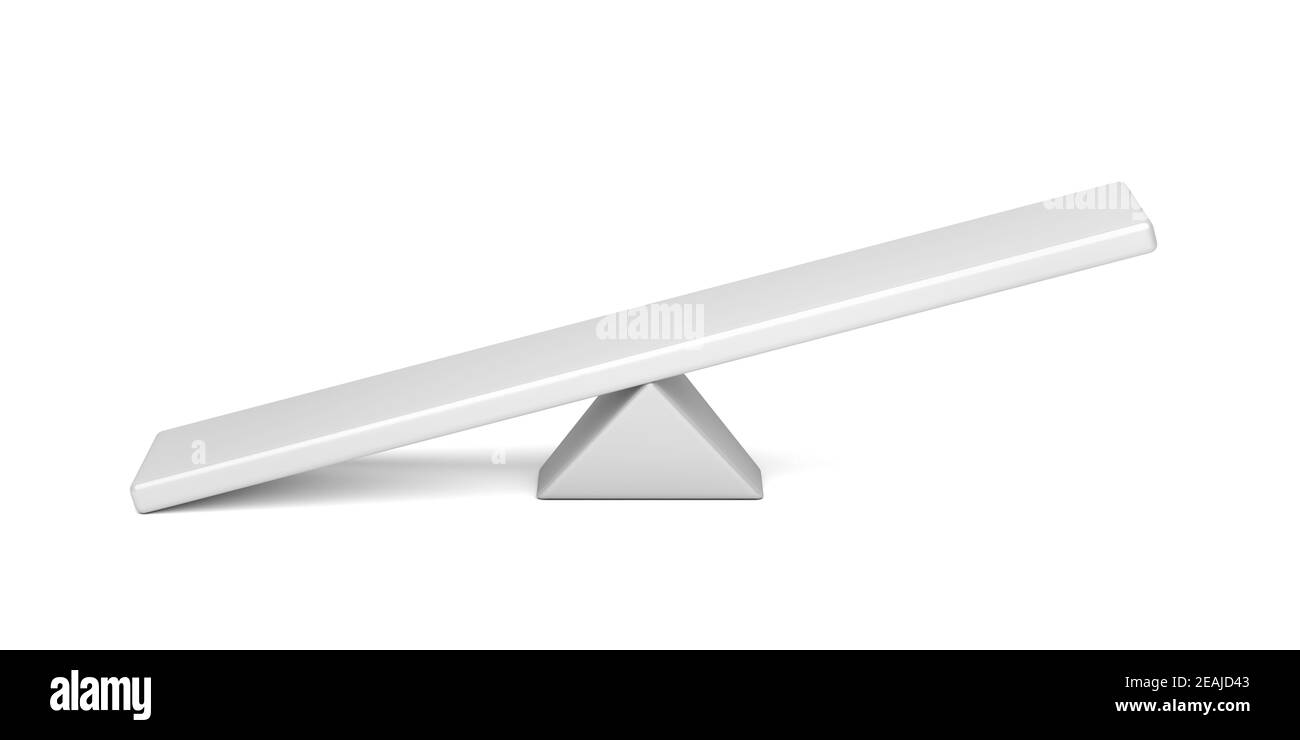 Empty seesaw on white background Stock Photo - Alamy