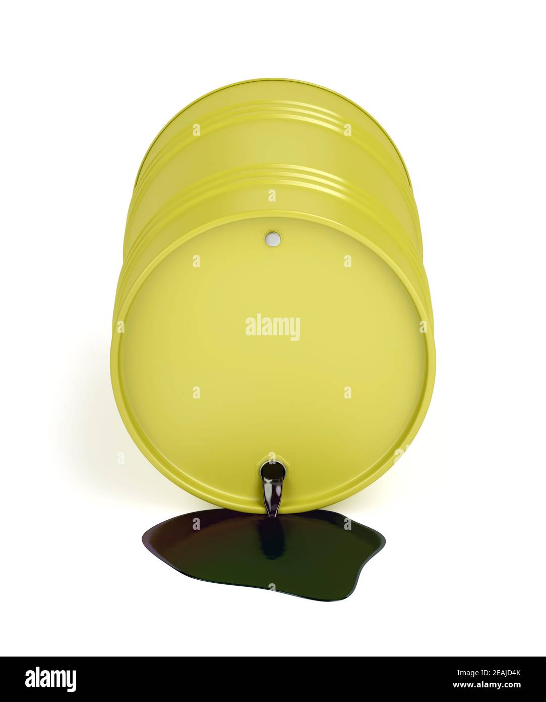 Oil spilled from metal drum on white background Stock Photo - Alamy