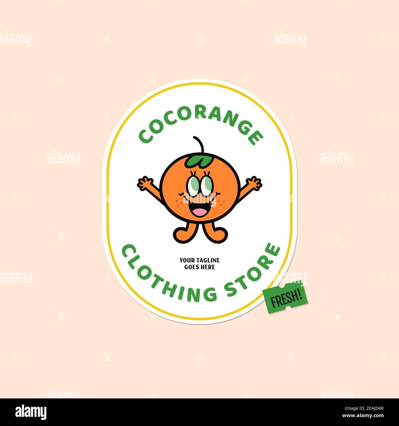 Clothing Brand Logo Featuring Fruit Patches Stock Photo - Alamy