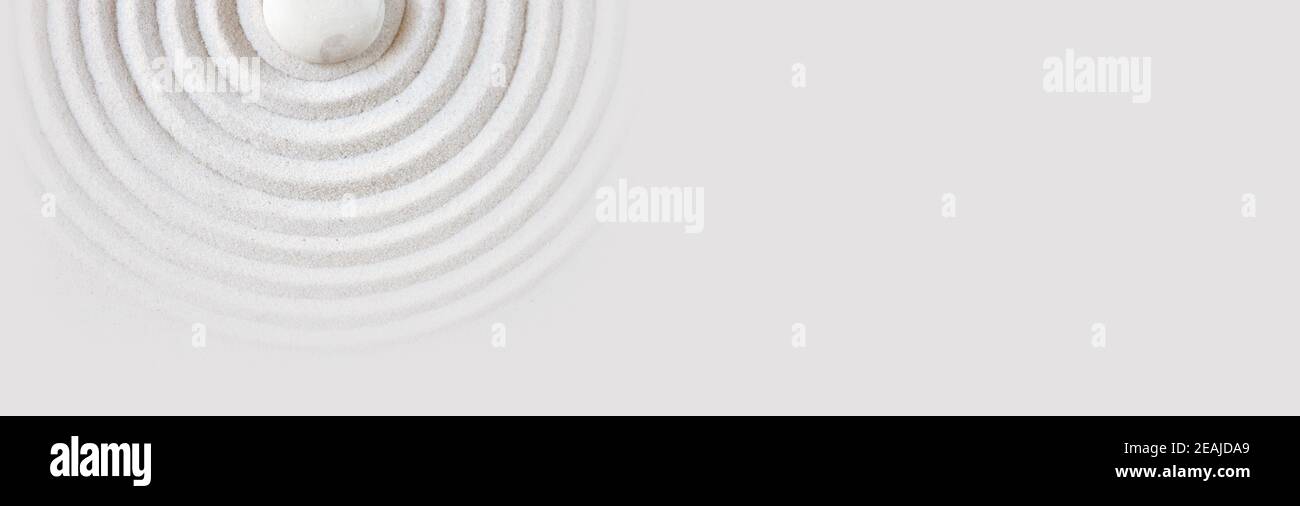 Zen japanese garden background top view. Horizontal banner Stock Photo ...