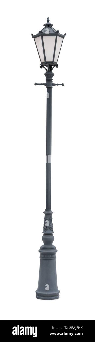 Street lantern on white background Stock Photo - Alamy