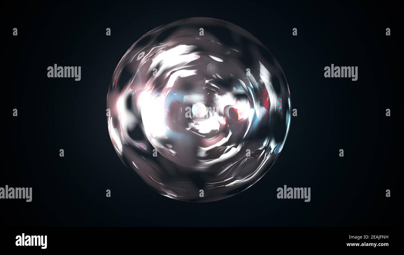 3d abstract magic sphere is in dark space, 3d render computer generated ...