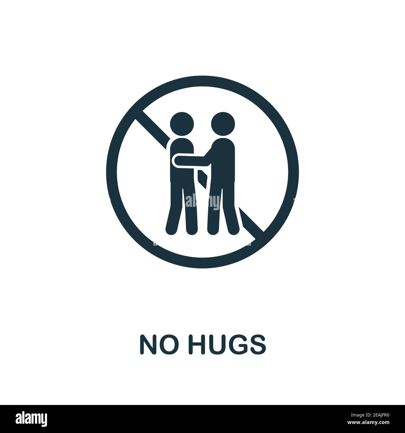 No Hugs icon. Simple element from new normality collection. Filled ...