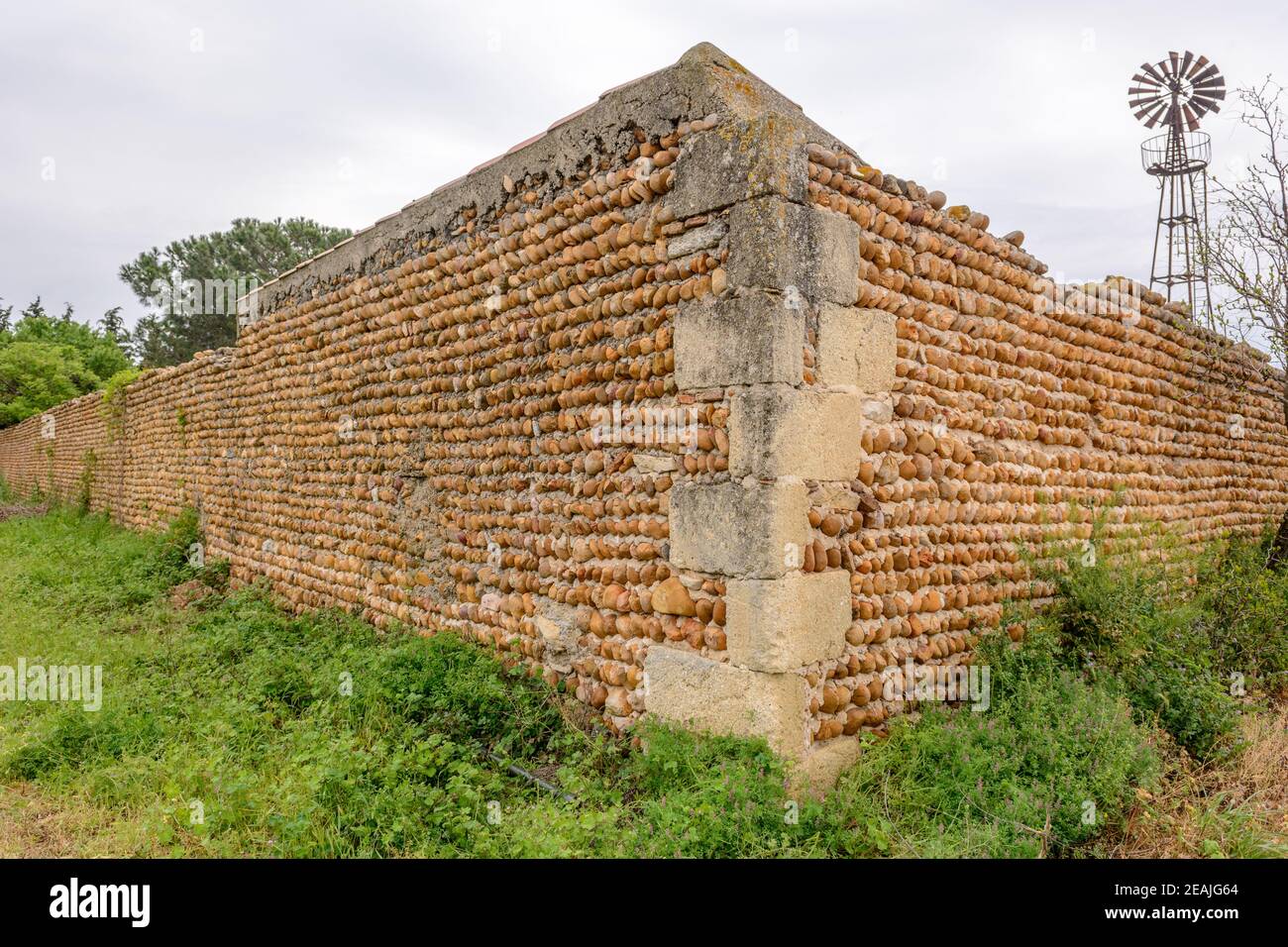Pattern brown color of real stone wall surface, background, from ...