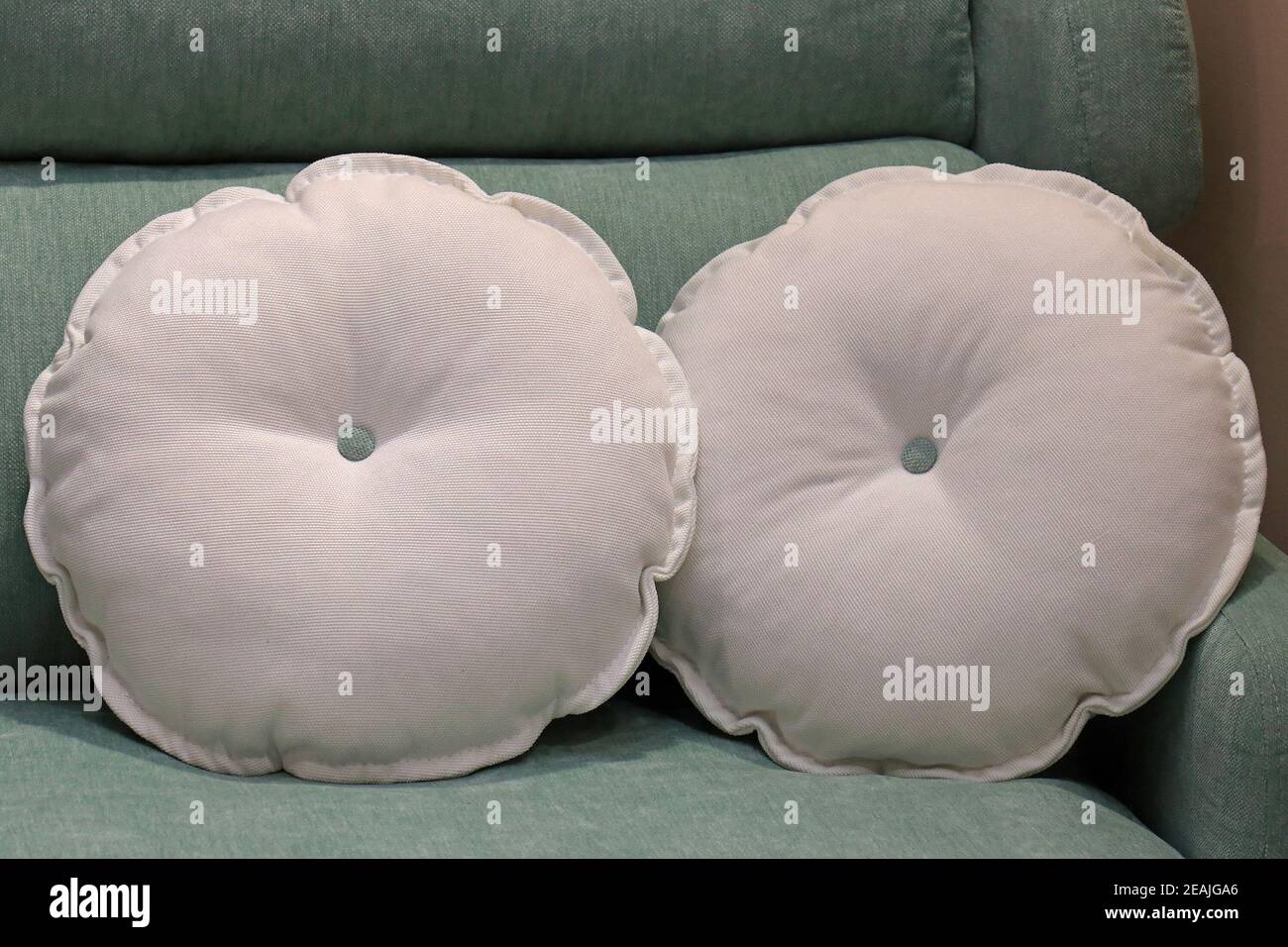 Oval textile pillows Stock Photo - Alamy