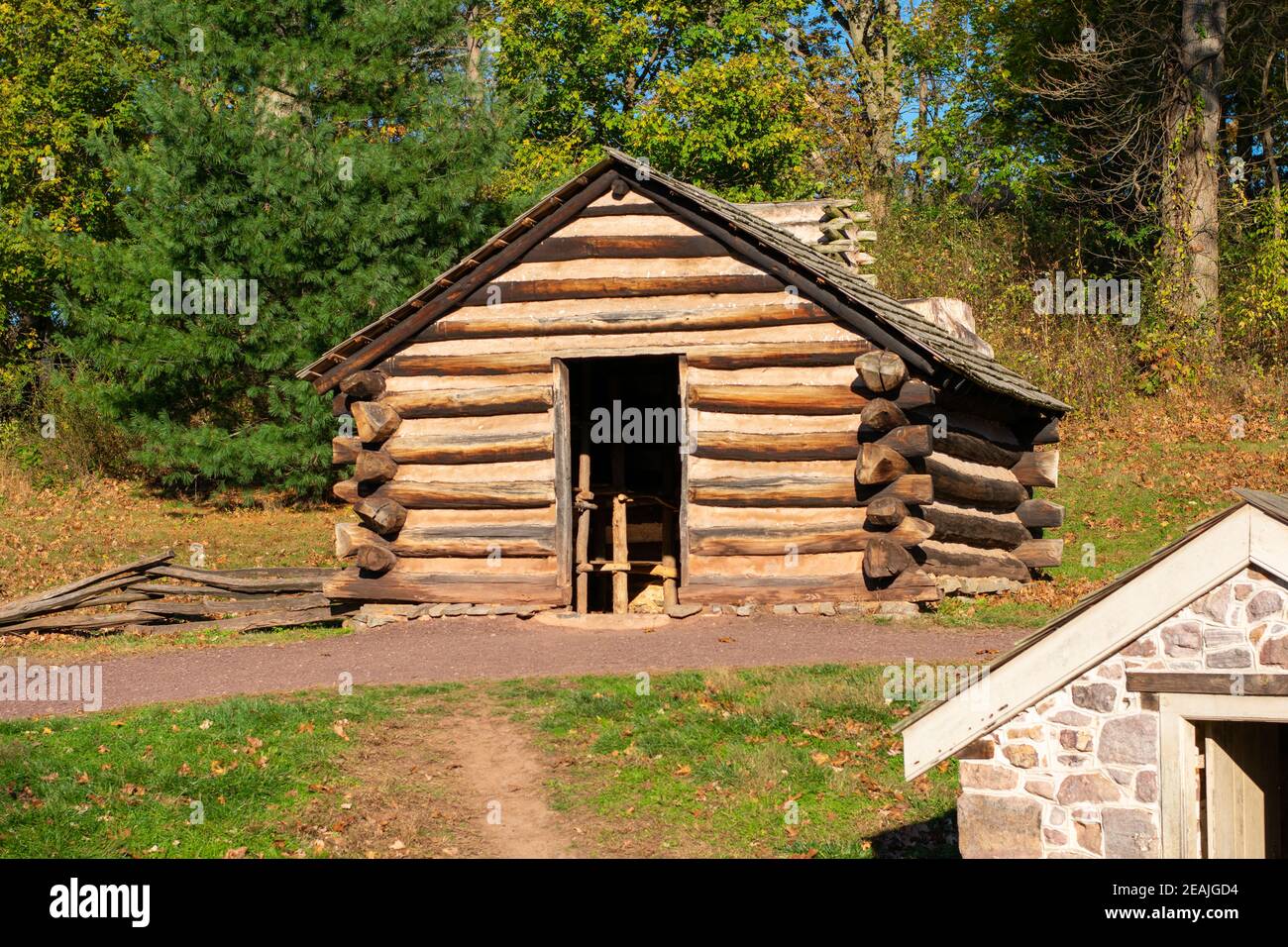 A Reproduction Cabin at Valley Forge National Historical Park Stock ...
