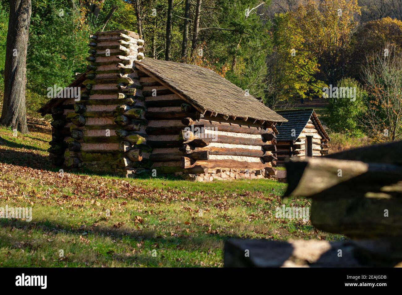 A Reproduction Cabin at Valley Forge National Historical Park Stock ...