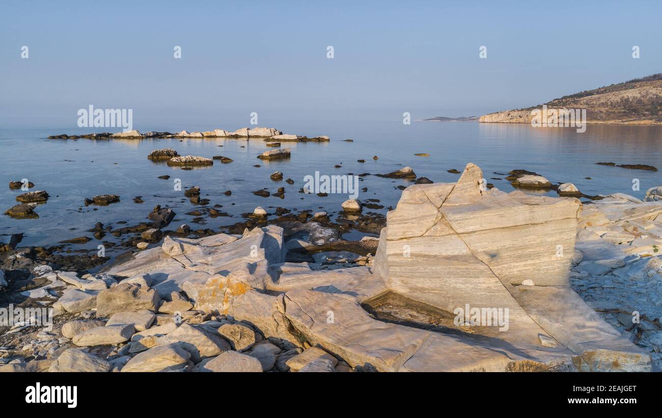 the old marble quarry in Aliki Stock Photo - Alamy