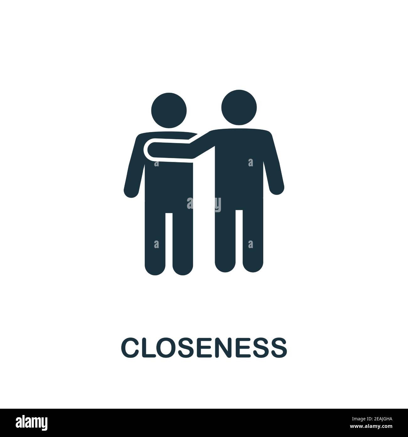 Closeness icon. Simple element from new normality collection. Filled ...
