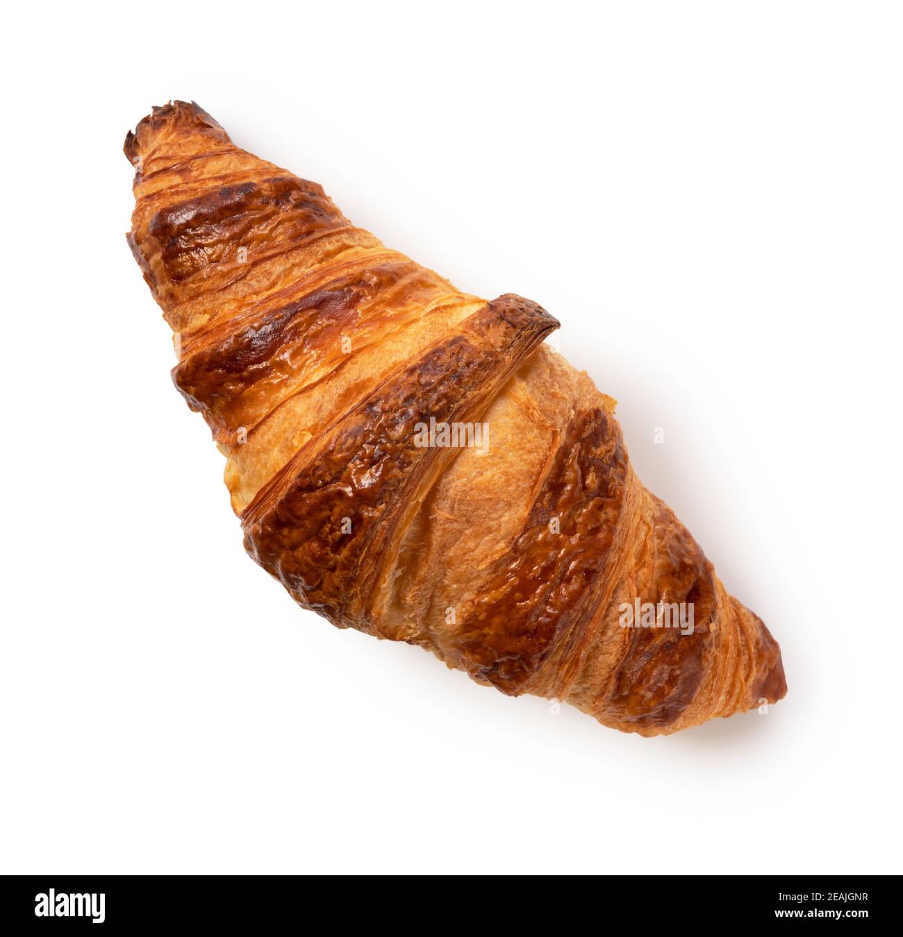 One croissant on a white background Stock Photo - Alamy