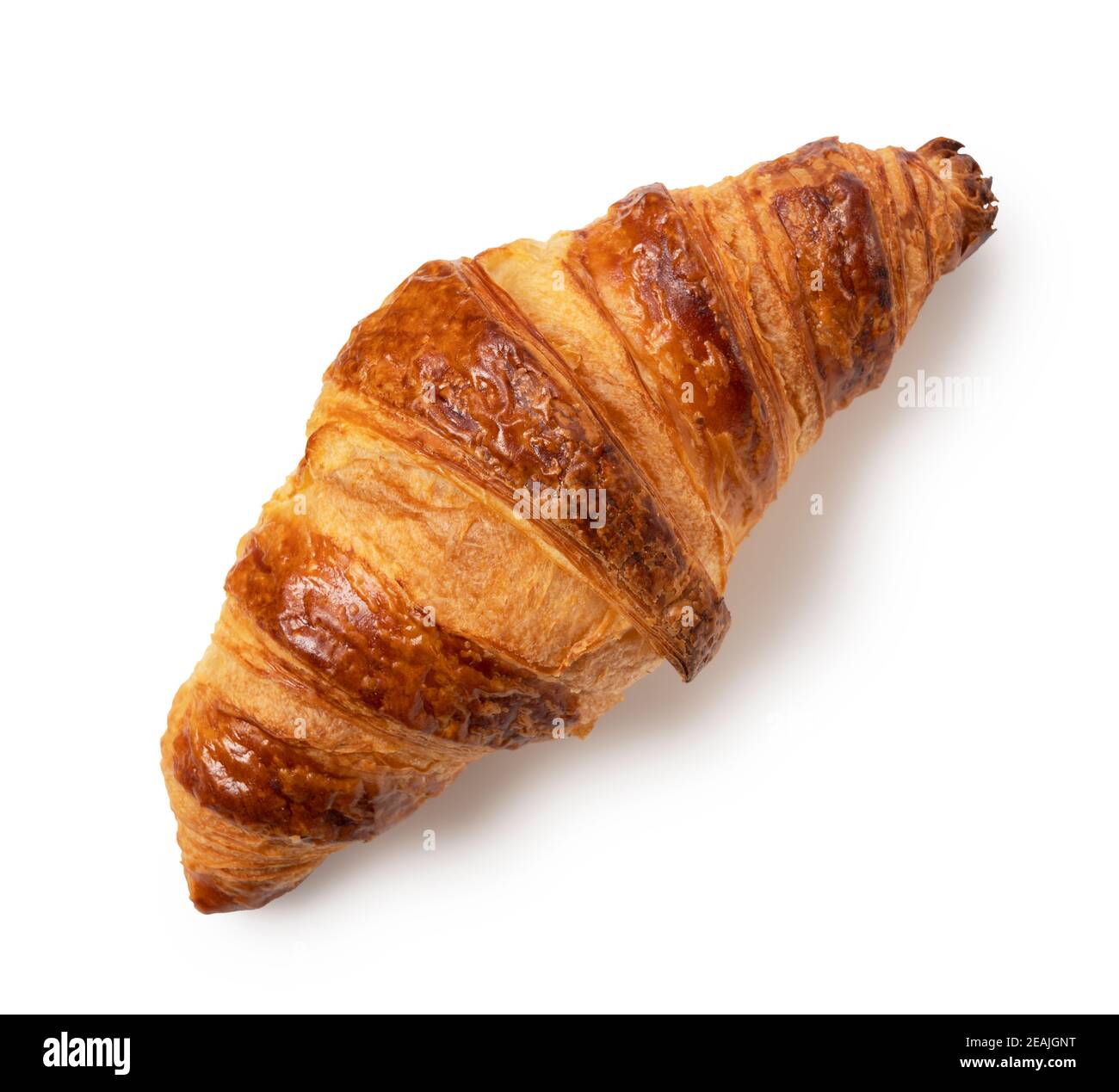 One croissant on a white background Stock Photo - Alamy