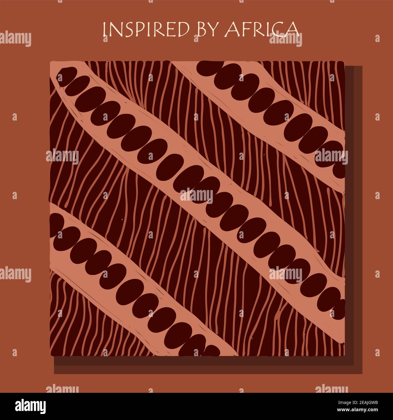 African background, flyer with grunge tribal traditional pattern ...