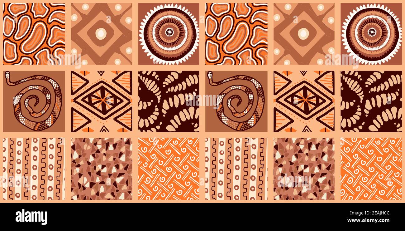 African print, seamless vector pattern in traditional African manner ...